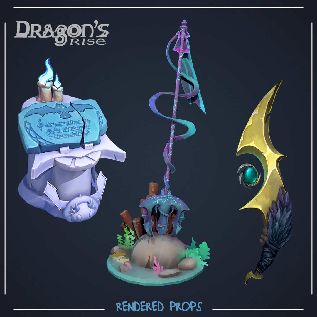 ArtStation - Dragon Props: Artstation Challenge 2022 - Dragon's Rise