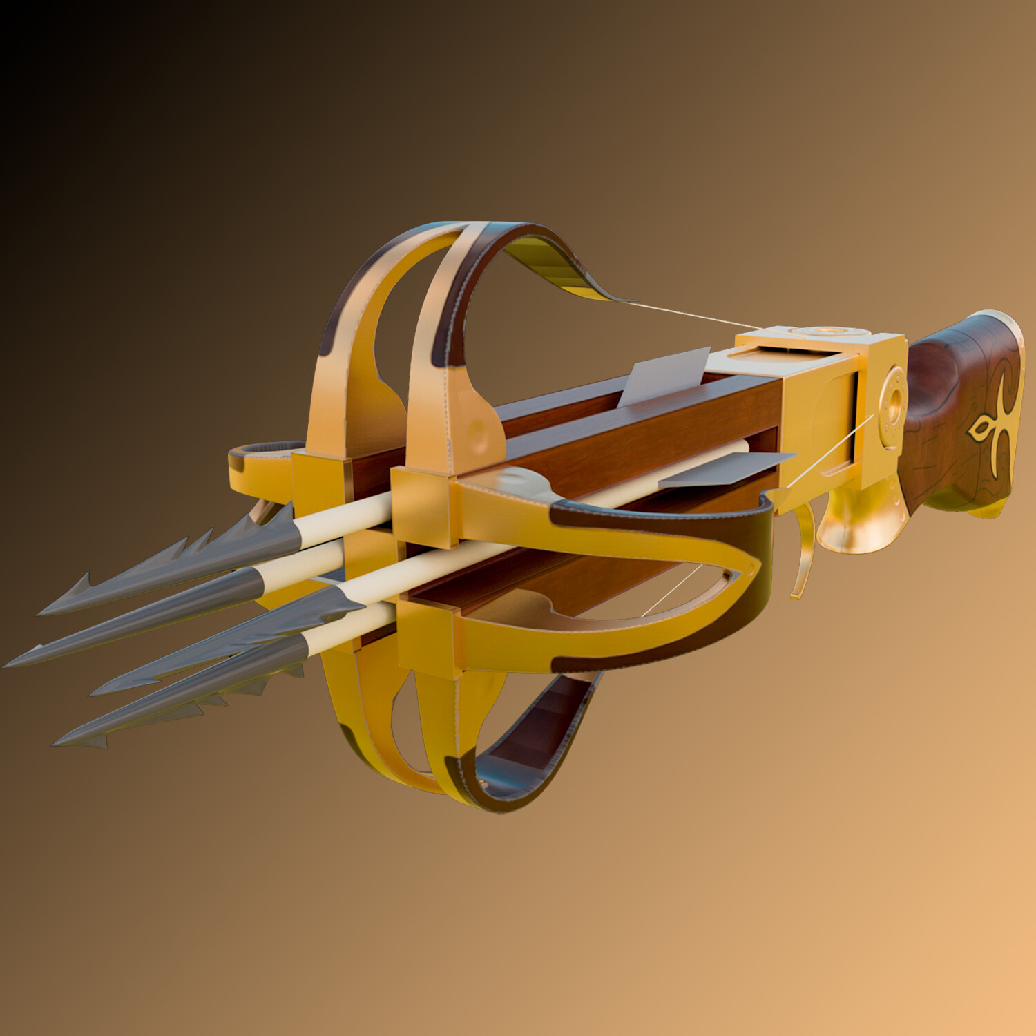 ArtStation - Game Asset - Golden Quad Crossbow