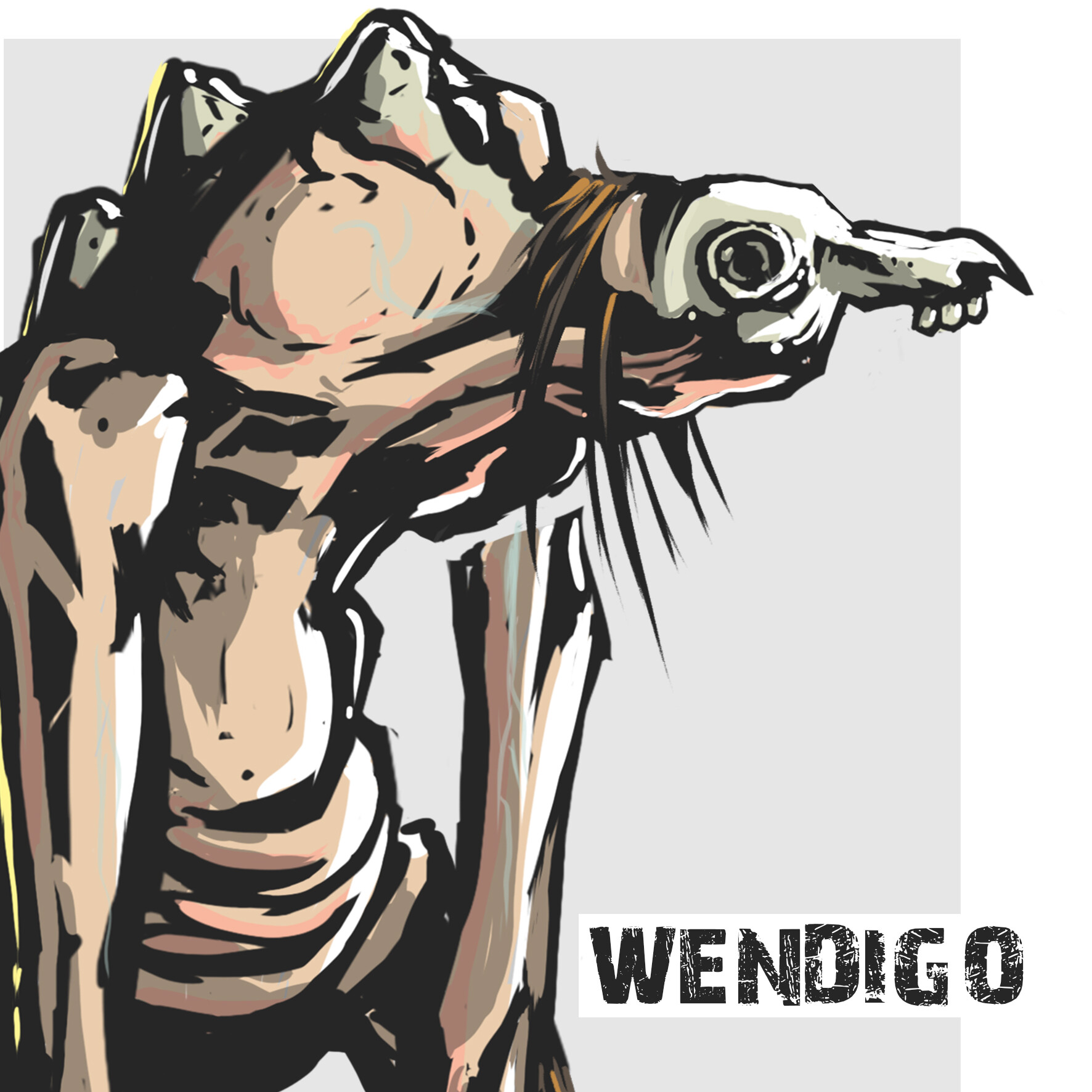 ArtStation - Wendigo; Creature concept