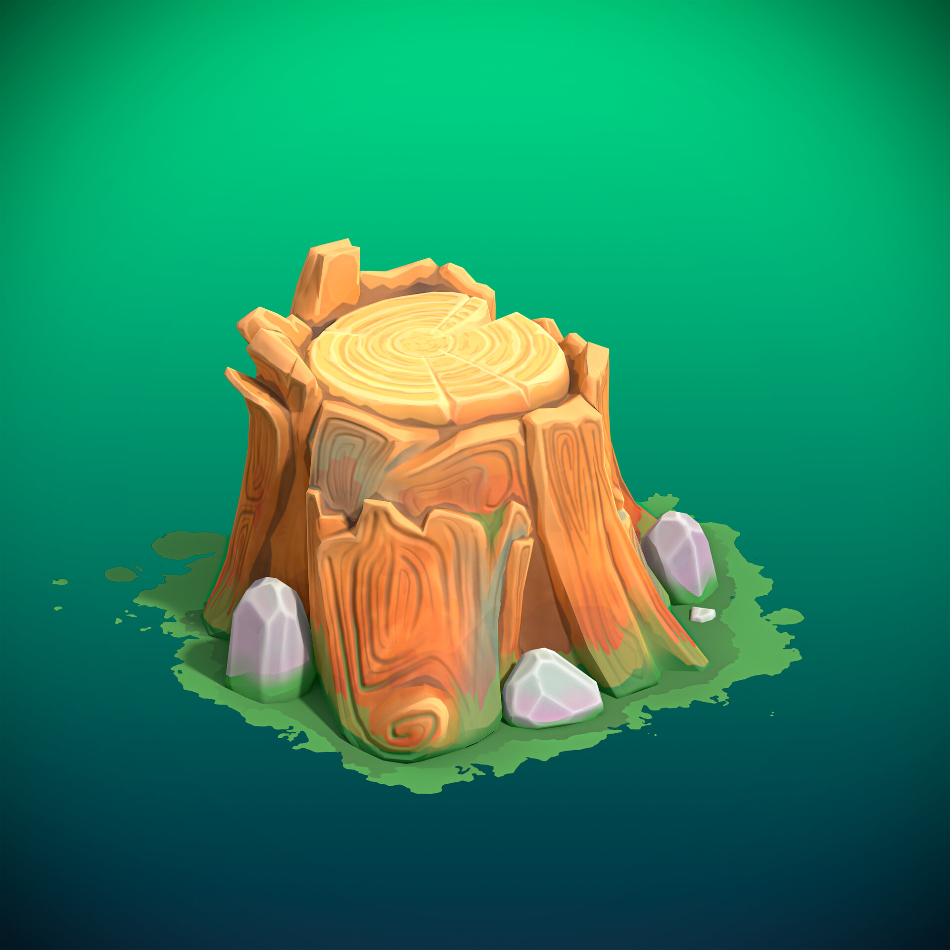 ArtStation - Stylized stump