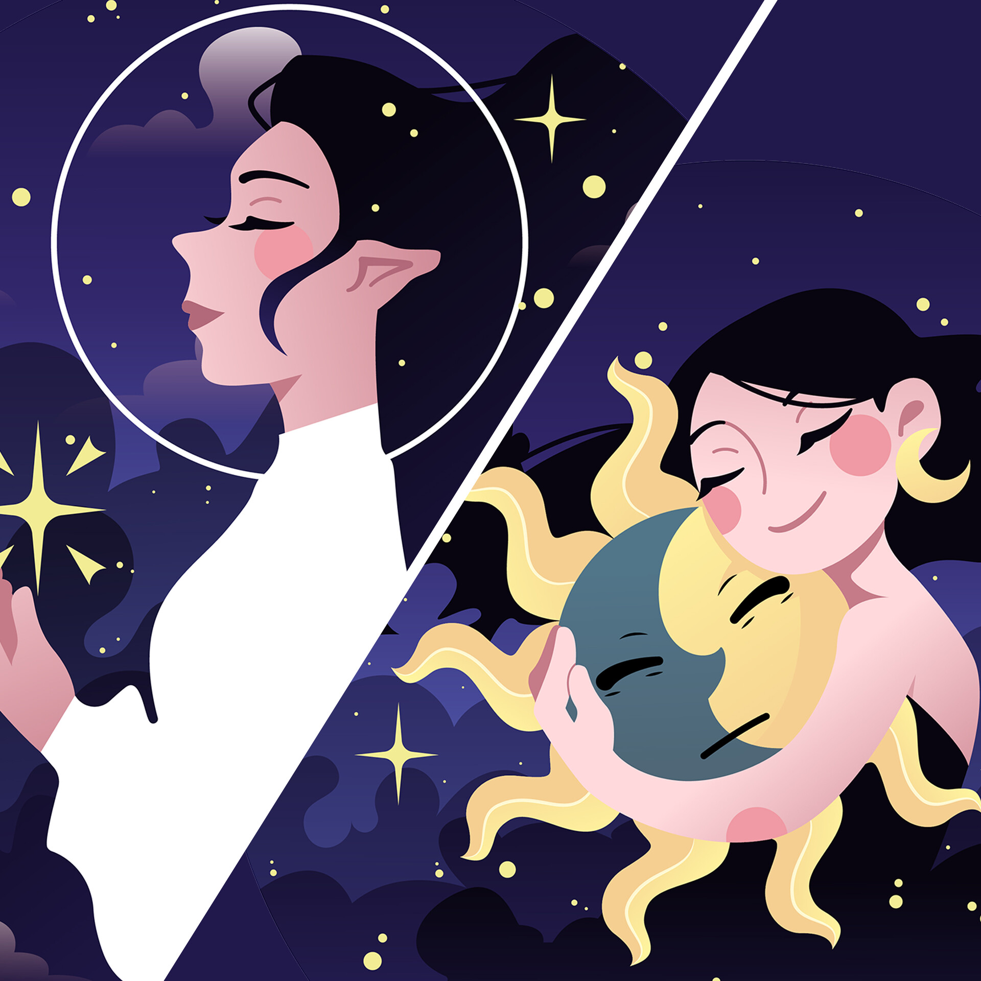 ArtStation - moon girls.