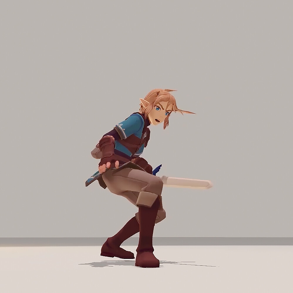 ArtStation - Personal shot of 3 Combo attack animation for Link from Zelda game