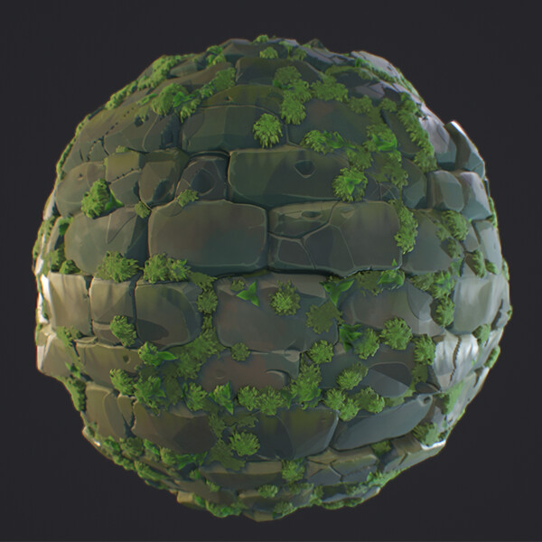 ArtStation - Brick Wall With Moss | Substance Designer 2022