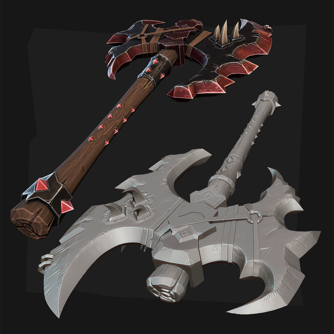 ArtStation - Stylized Orc Axe - 2