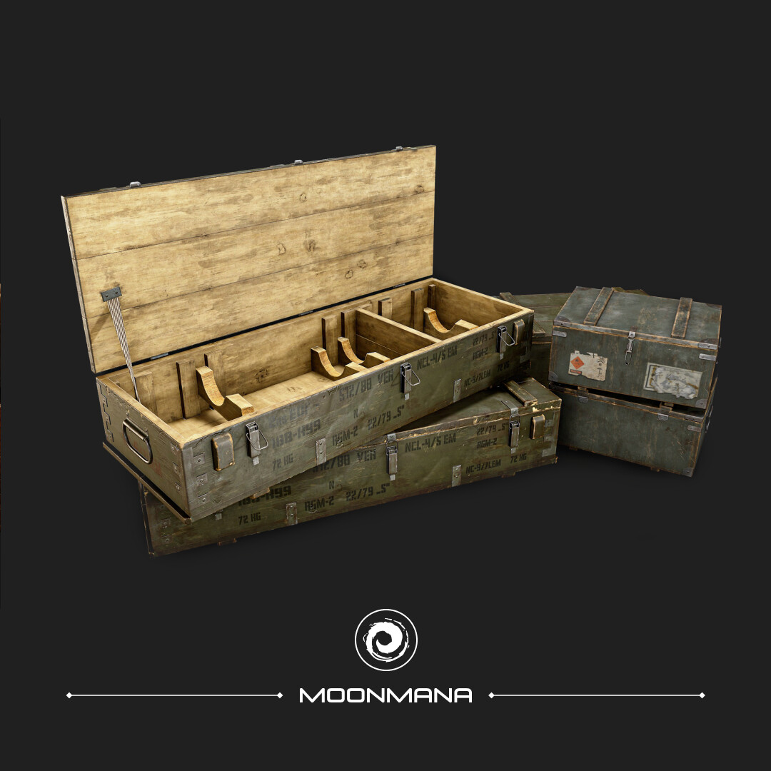 ArtStation - Old Wooden Military Boxes