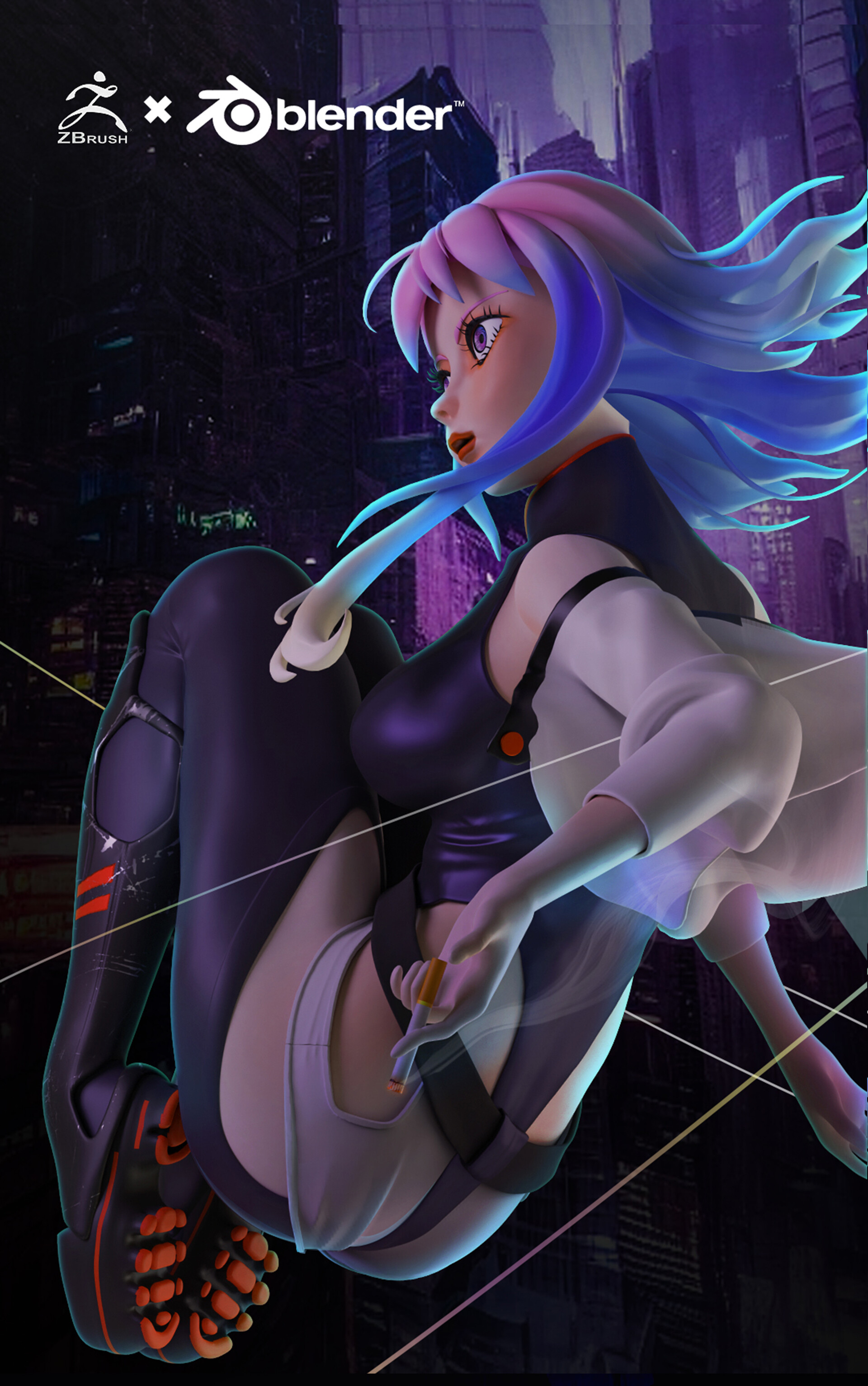 ArtStation - Edge walker Lucy practices with others