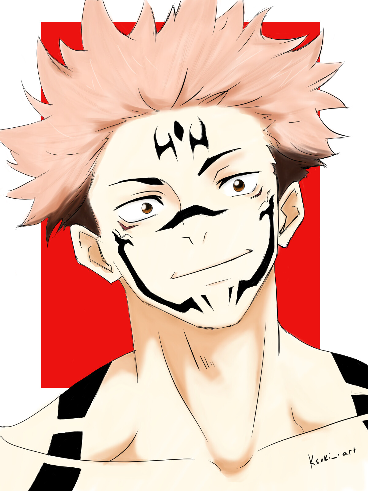 ArtStation - sukuna drawing