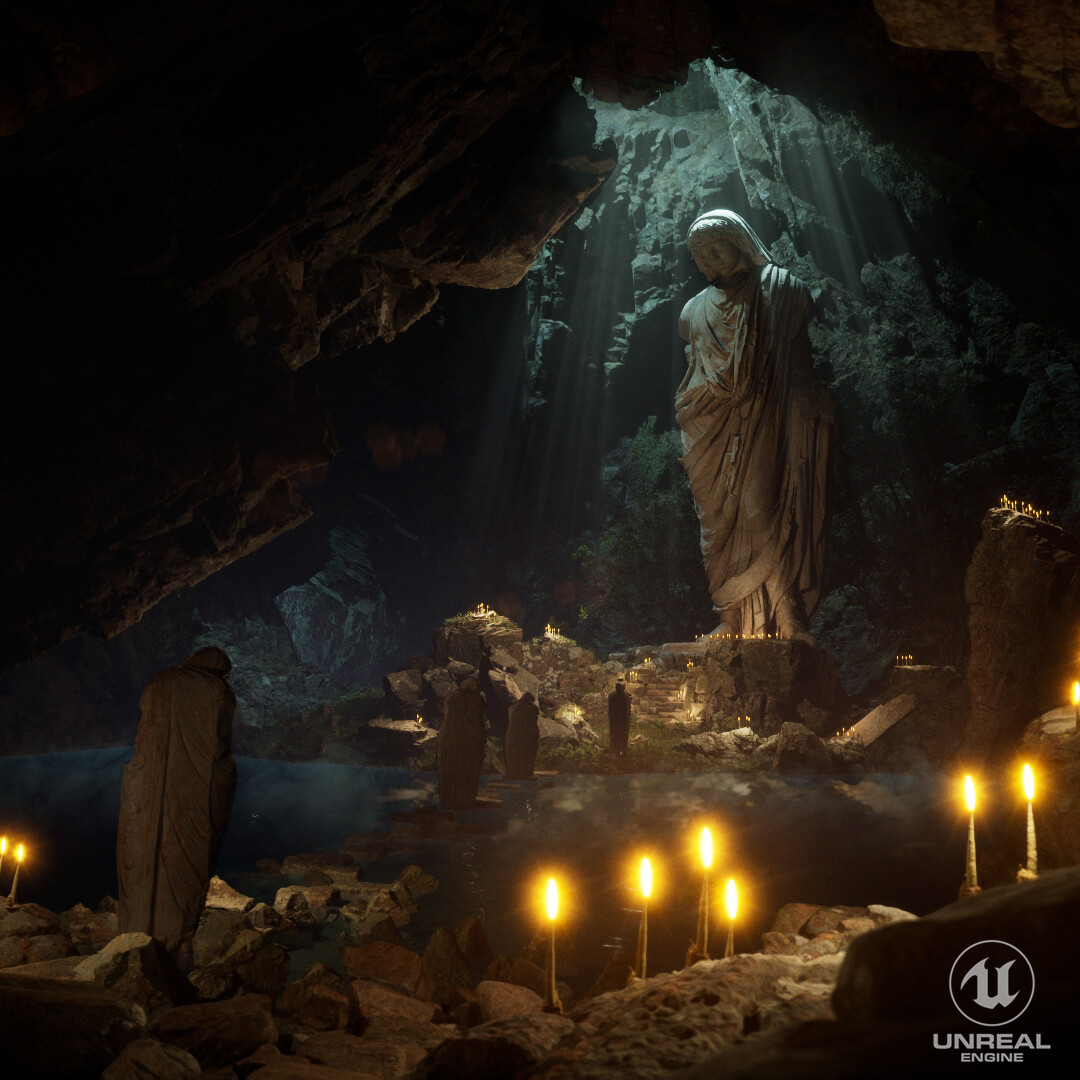 ArtStation - Statue in the Cave