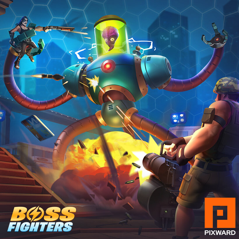 ArtStation - Boss Fighters Key Art