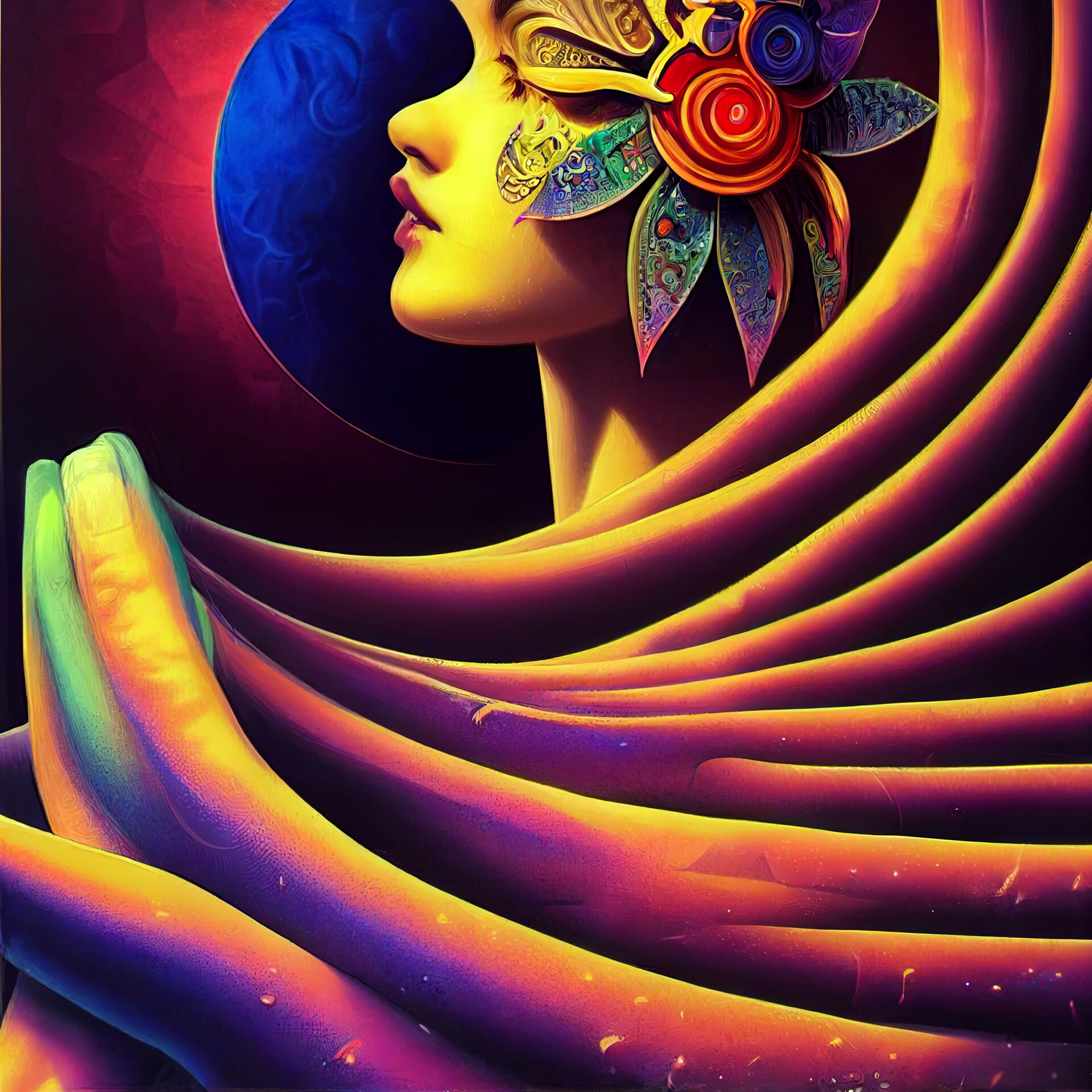 ArtStation - Colourful Psychedelic Portraits