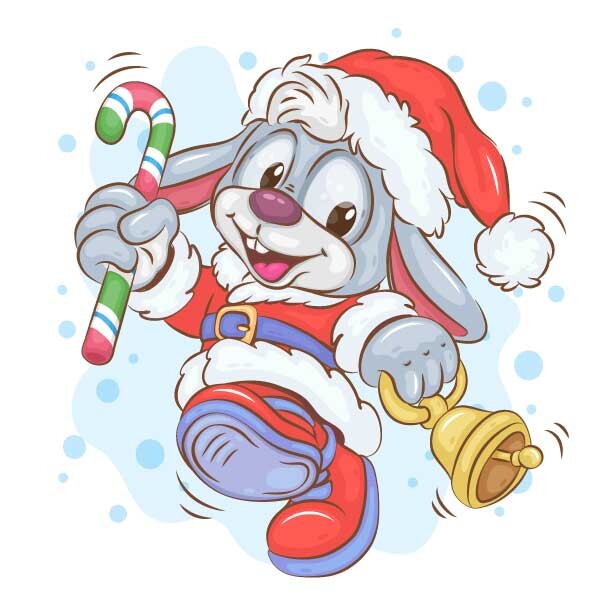 Christmas Rabbit Clipart