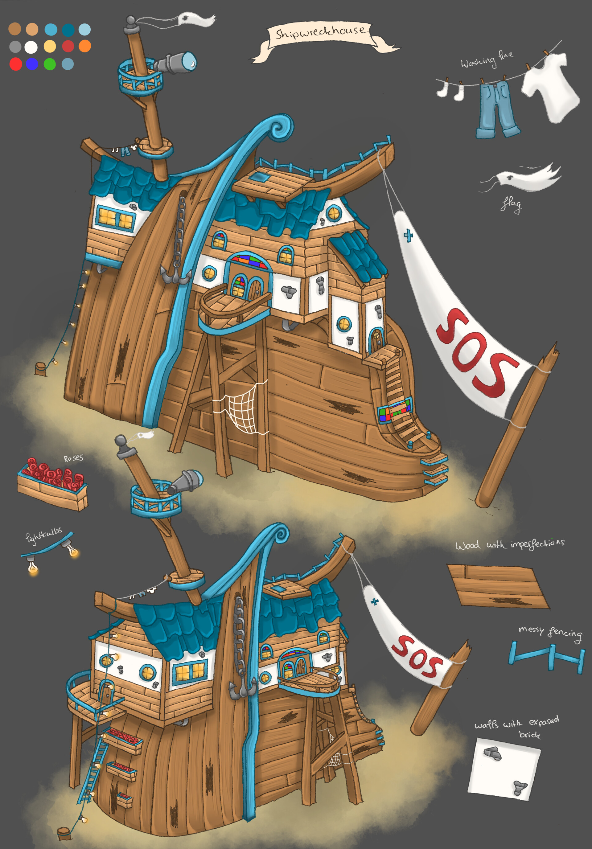 ArtStation - Shipwreck house Diorama