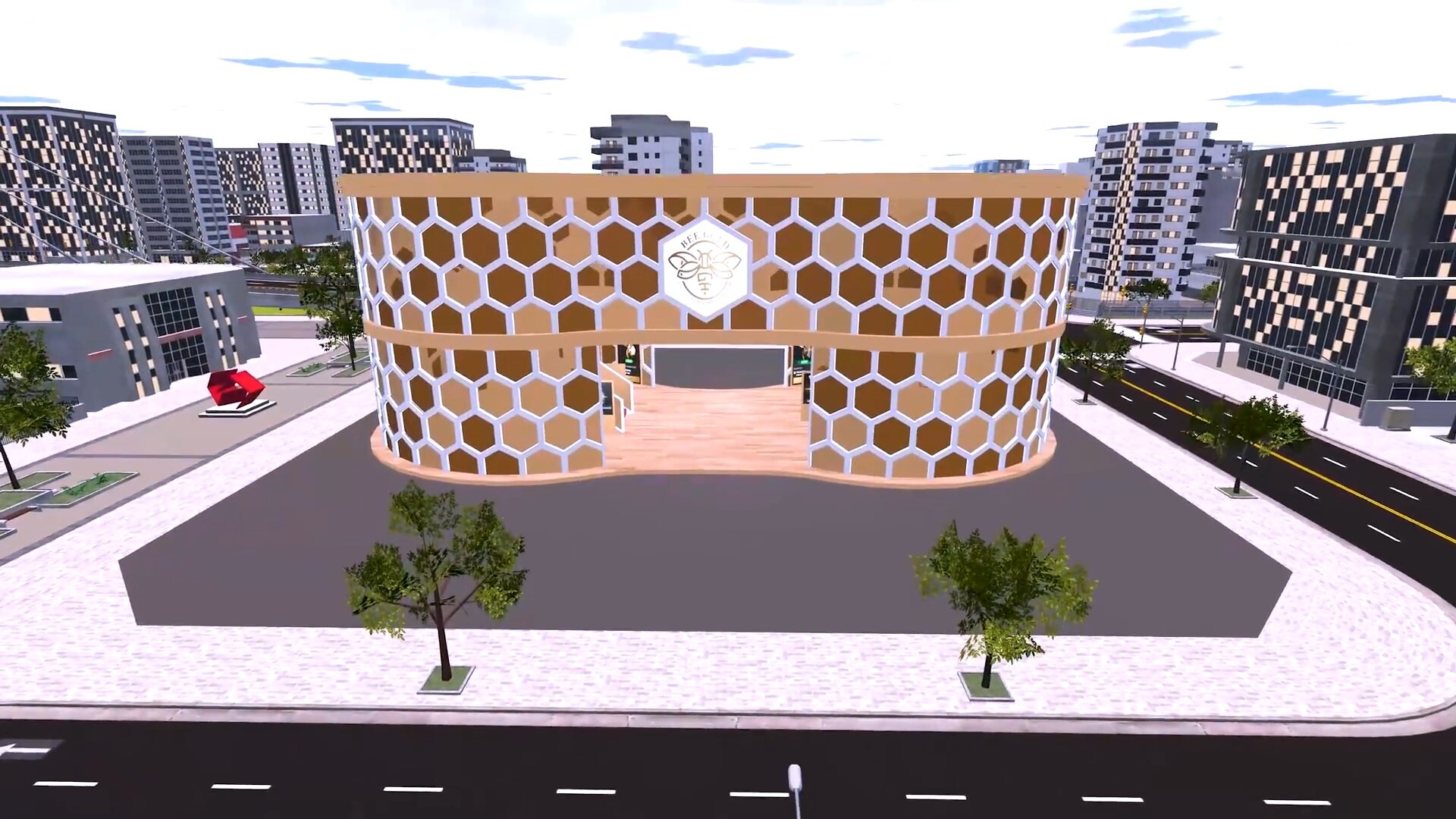 ArtStation - Hexagon Style Futuristic Building Design