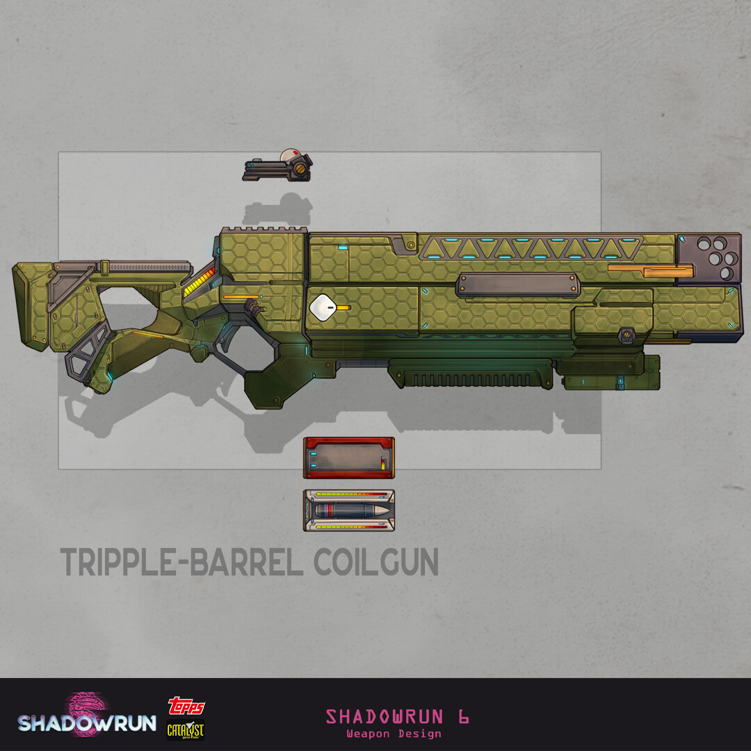 ArtStation - BREAK ACTION COIL GUN Weapon - Design for Shadowrun 6 Pen ...