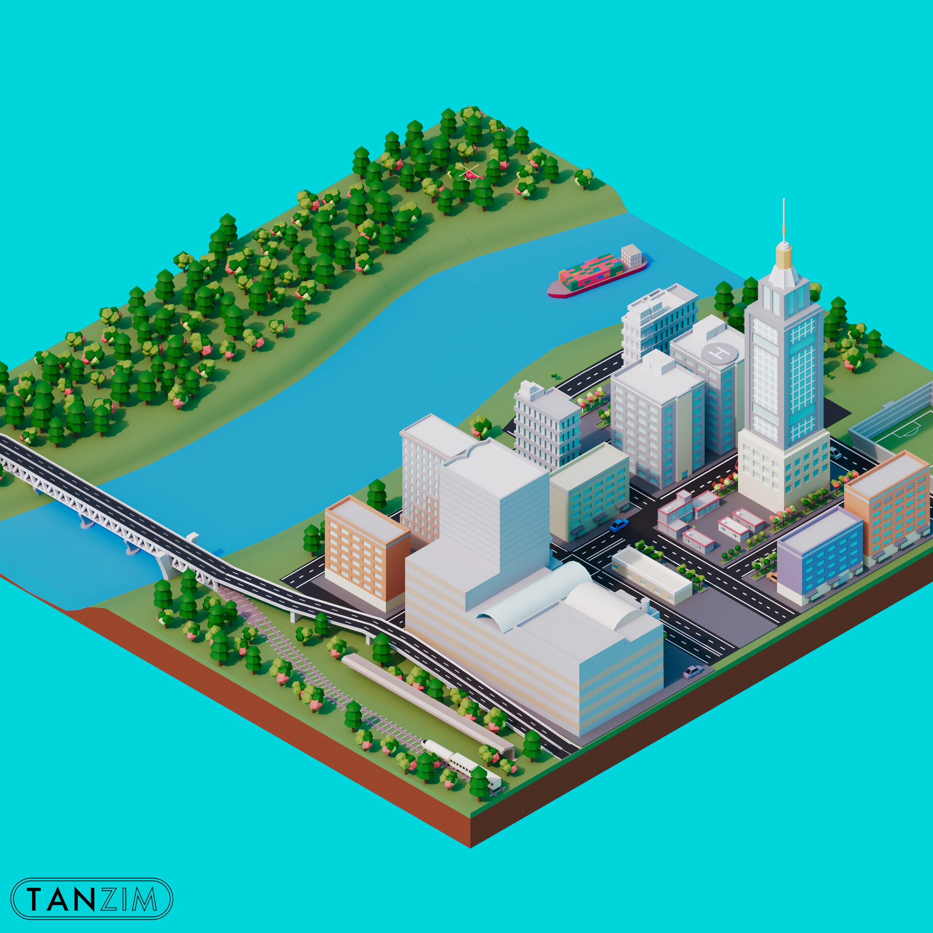 ArtStation - Low Poly City Animation