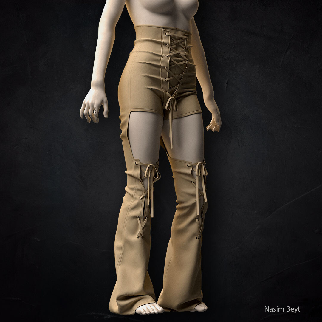 ArtStation - 10 WOMAN'S PANT PACK (VOL.02). CLO3D, MD PROJECTS+OBJ+FBX