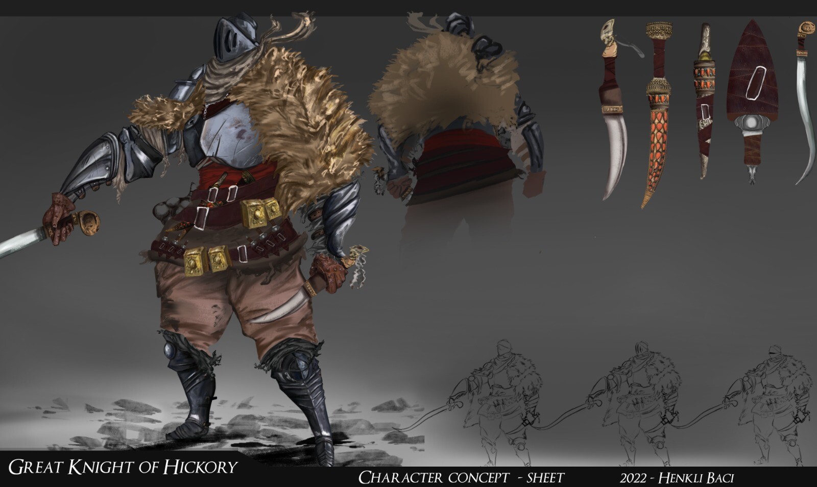 ArtStation - Great Knight of Hickory Character Design sheet