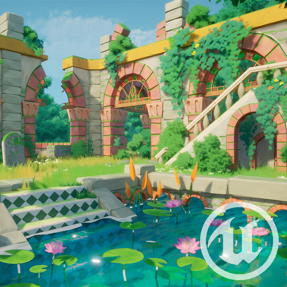 ArtStation - 【UE5】Stylization garden风格化花园