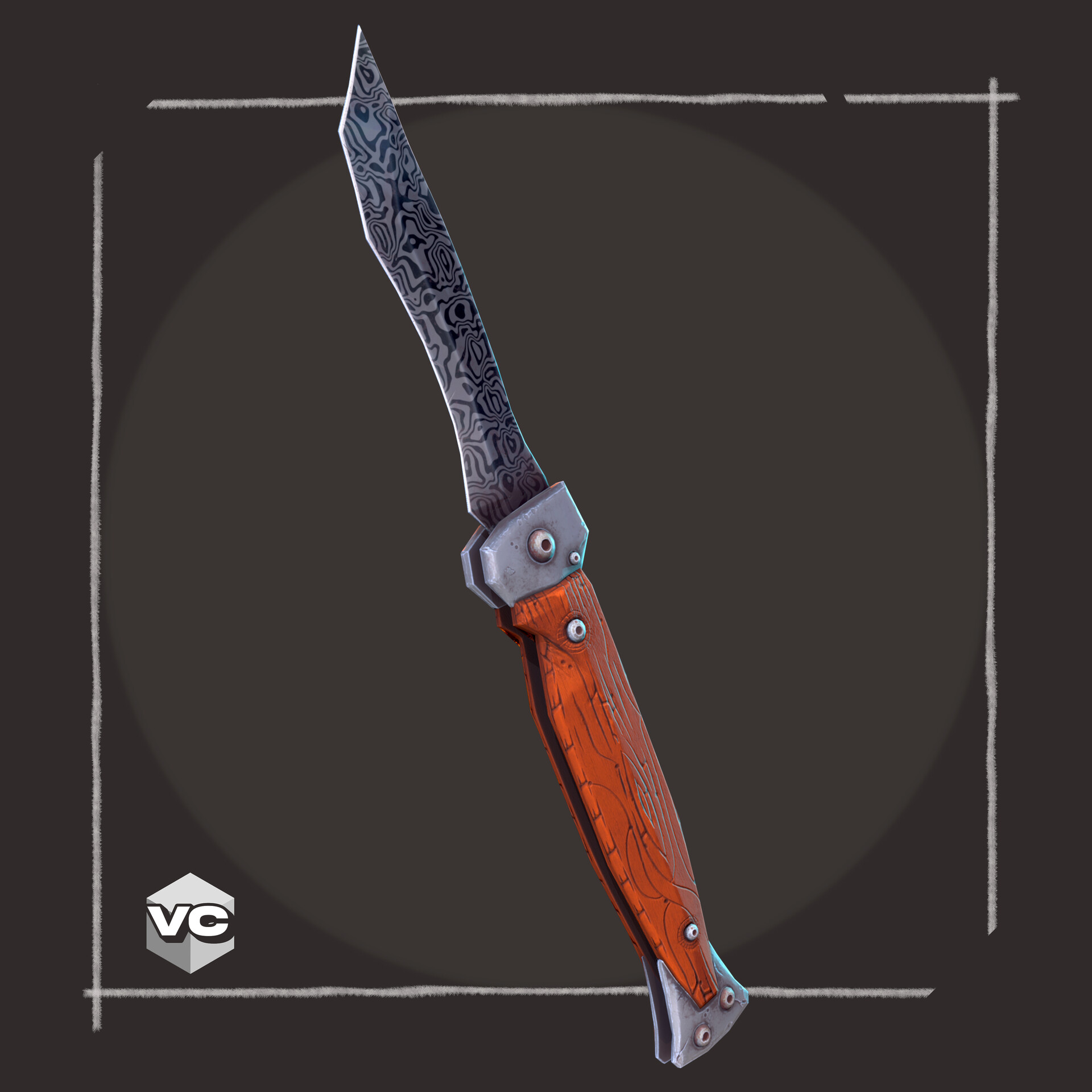 ArtStation - Damascus Knife - Stylized