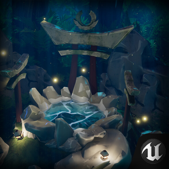 ArtStation - Moonwell in the Night