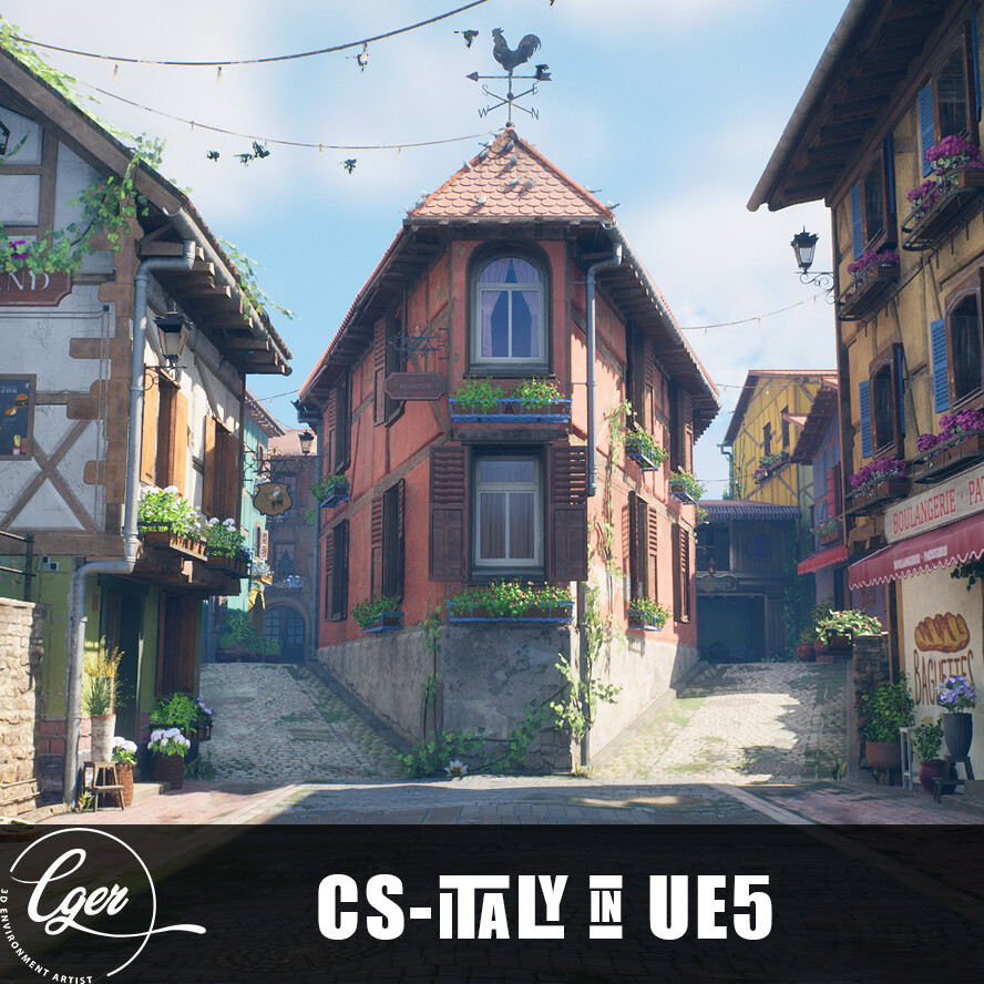 ArtStation - 欧洲小镇_CS_Italy - UE5 Short 10 Days of Work