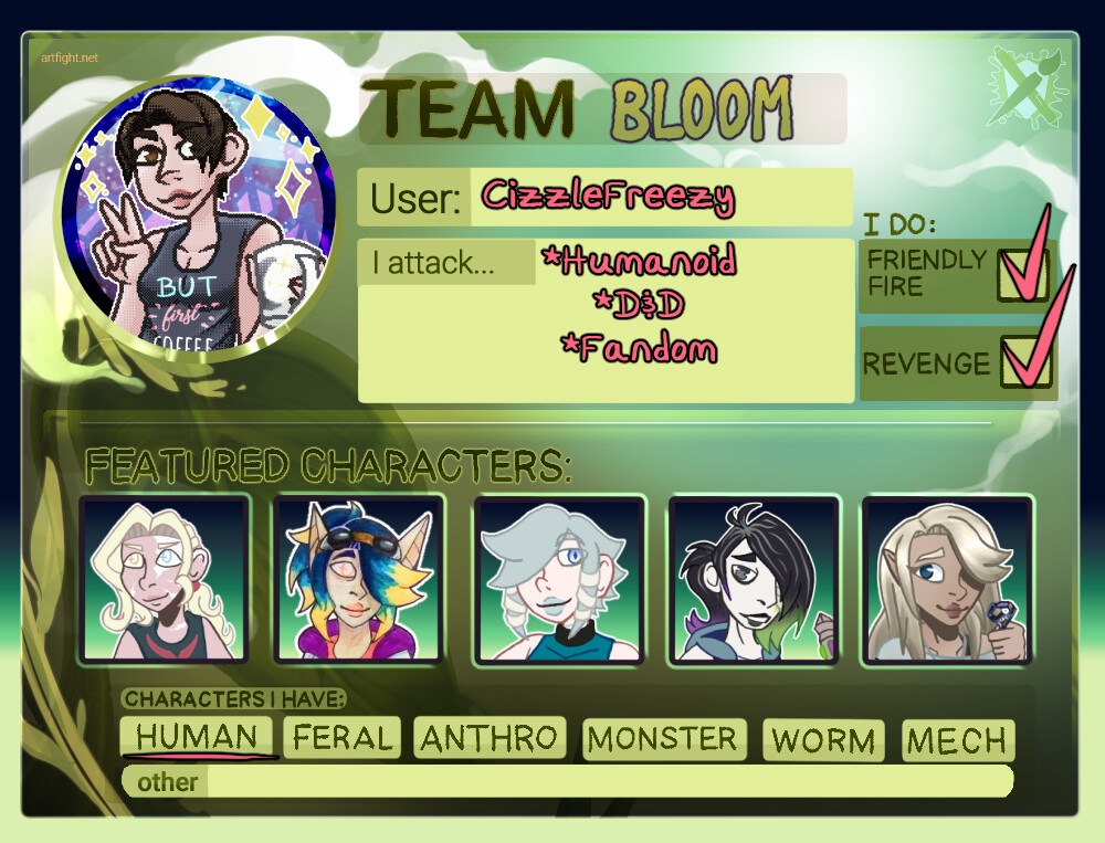 ArtStation - [Art Dump] Art Fight 2022 - Team Bloom