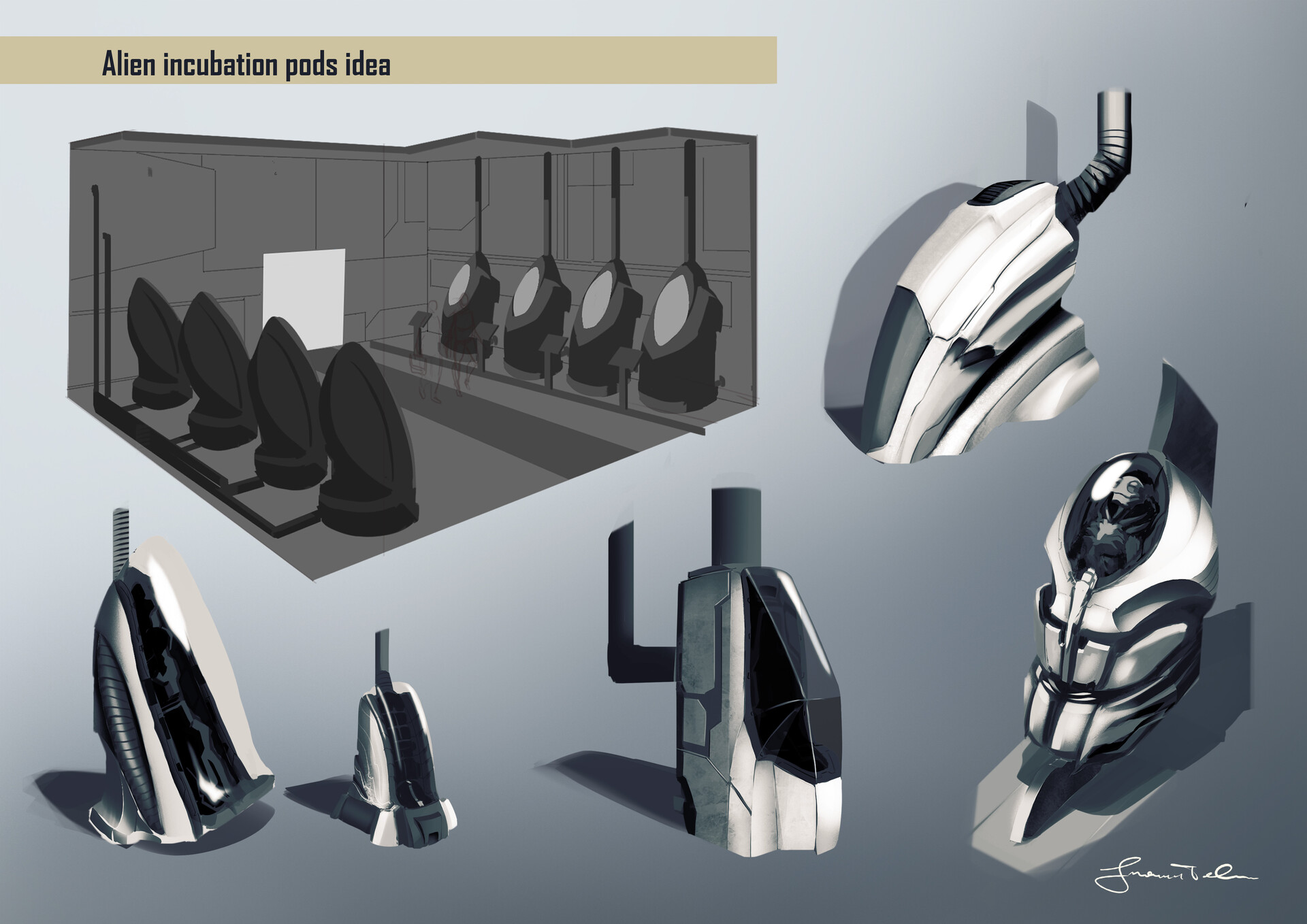 ArtStation - Aliens in lab.