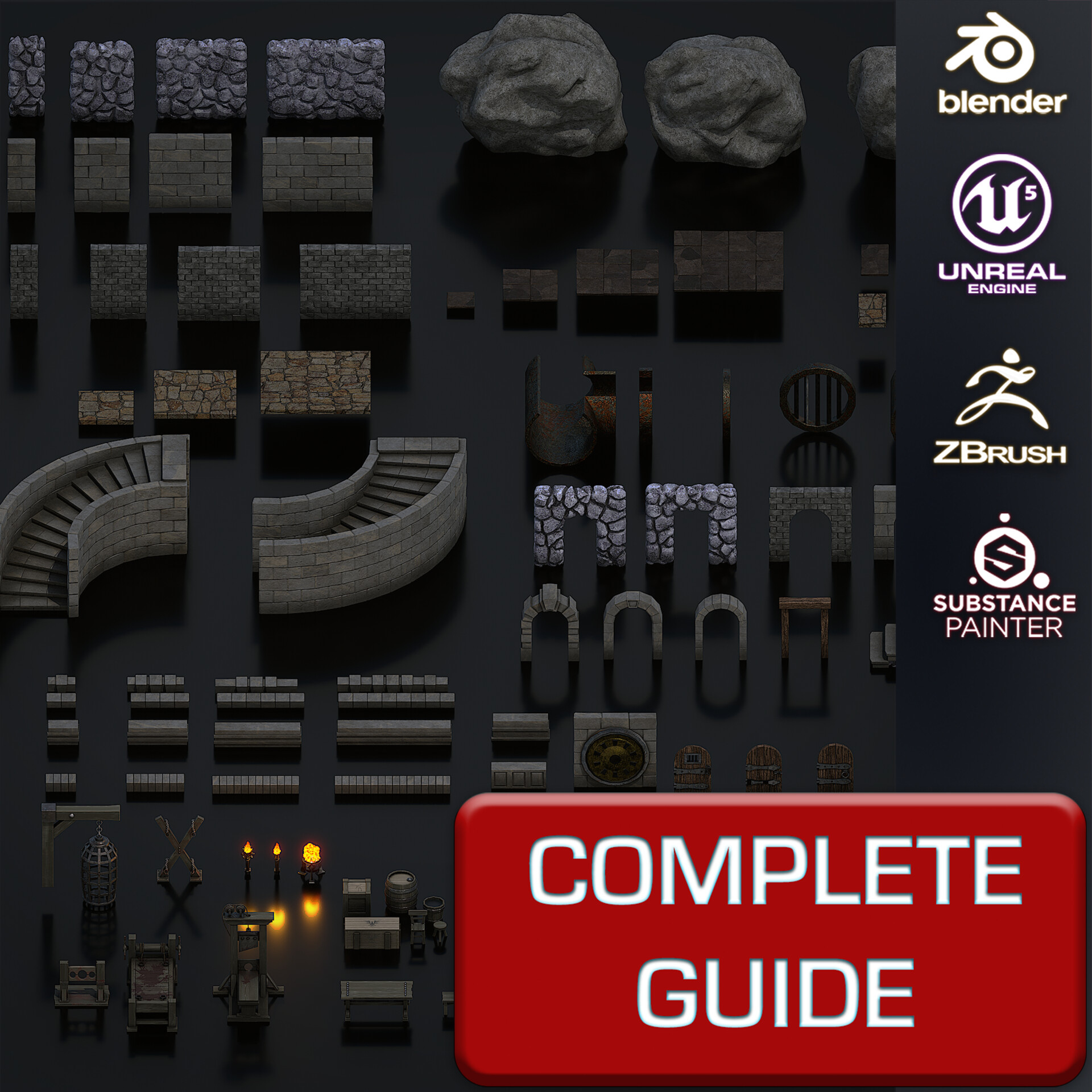 ArtStation - Dungeon Modular Kitbash Scene