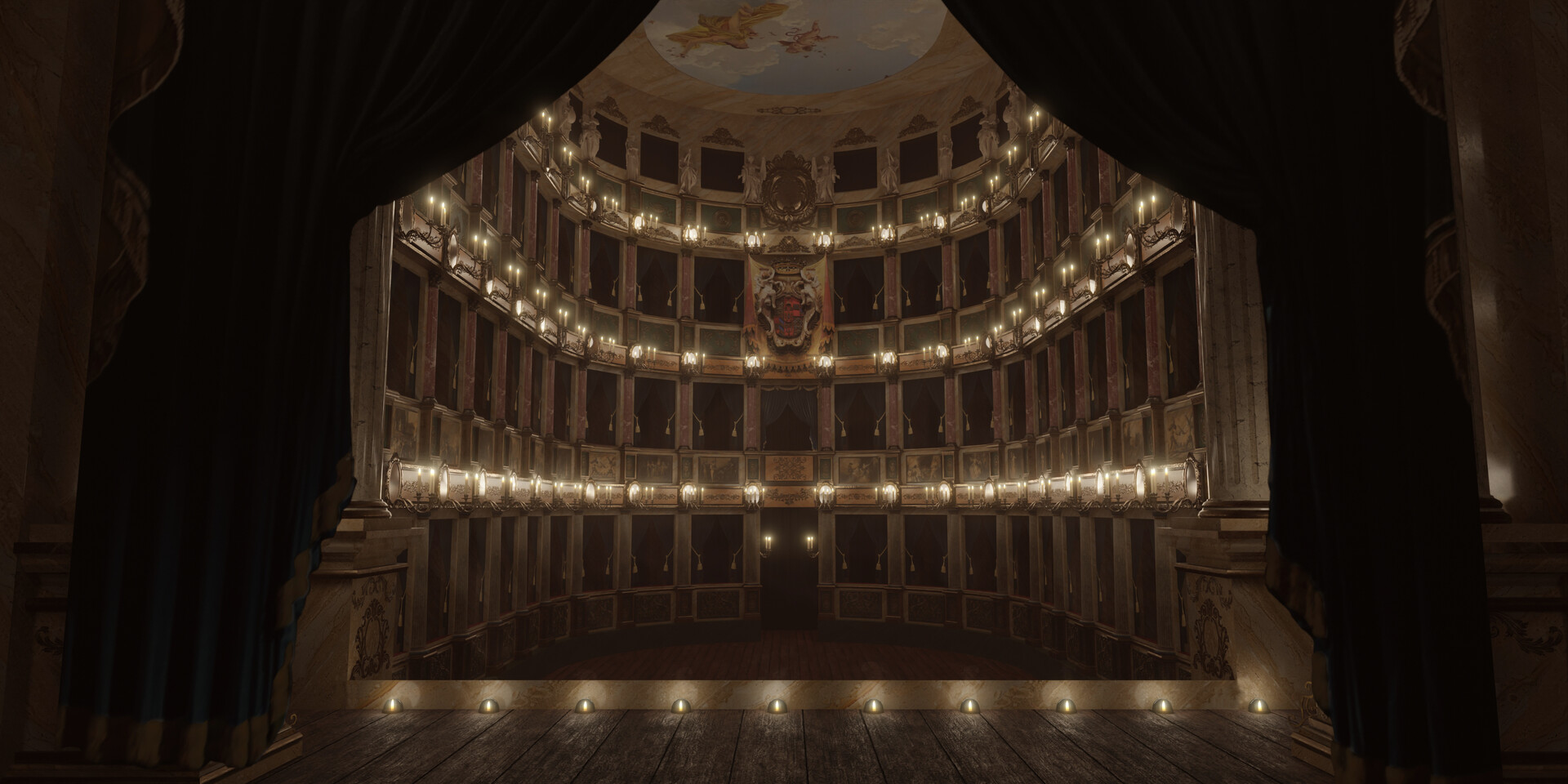 ArtStation - The baroque teather of Odardo Farnese in Piacenza (1664)