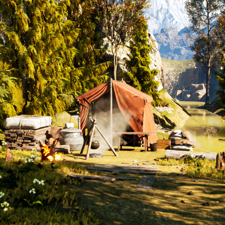 ArtStation - Lake Side Bandit Camp