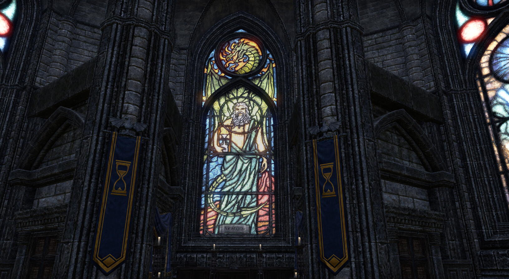ArtStation - Stained Glass Window, Sculpted Banners, and Rug for Elder ...