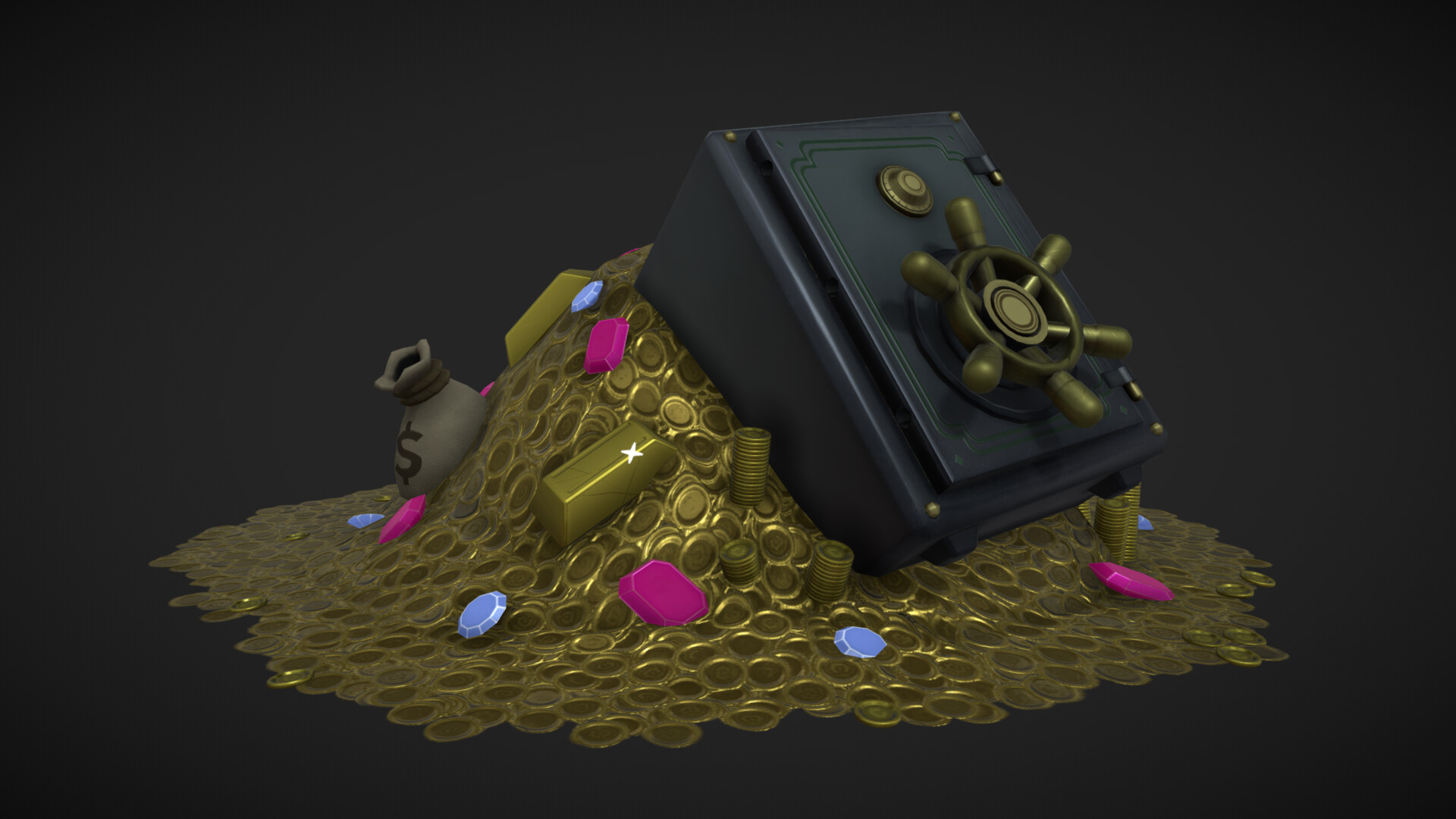 ArtStation - Stylized Gold Heist Pile