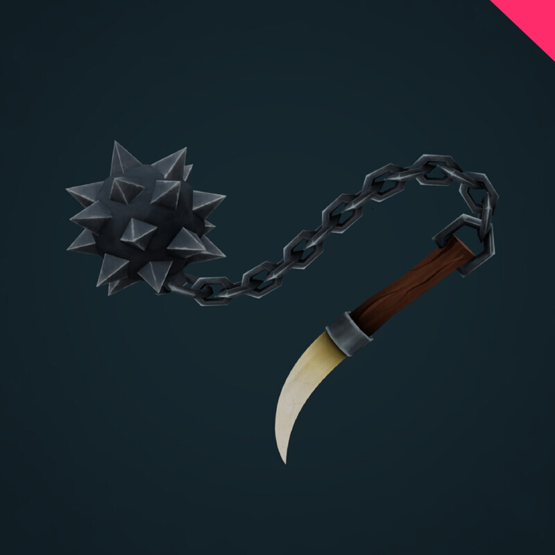 ArtStation - Saber-Tooth Flail - Lowpoly stylized weapon (8h)