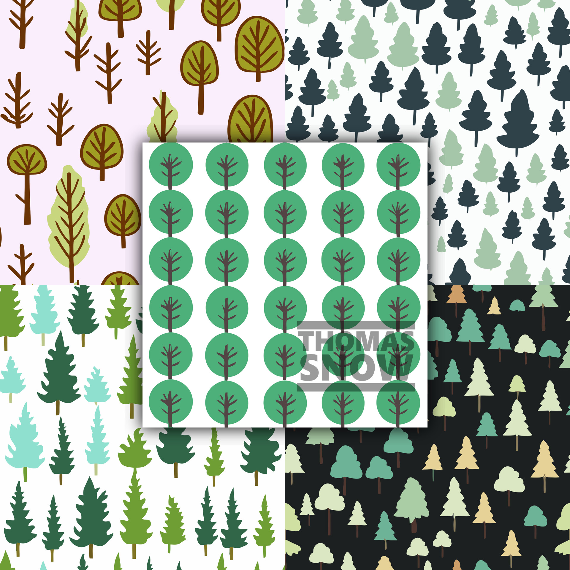 ArtStation - "See the forest for the trees" seamless patterns collection