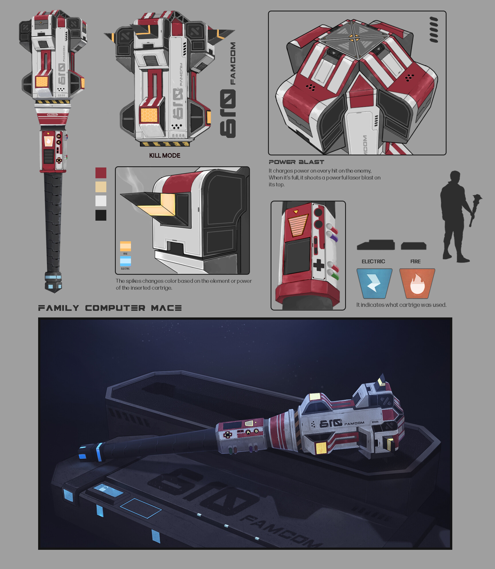 ArtStation - Family Computer X Mace - Weapon Concept