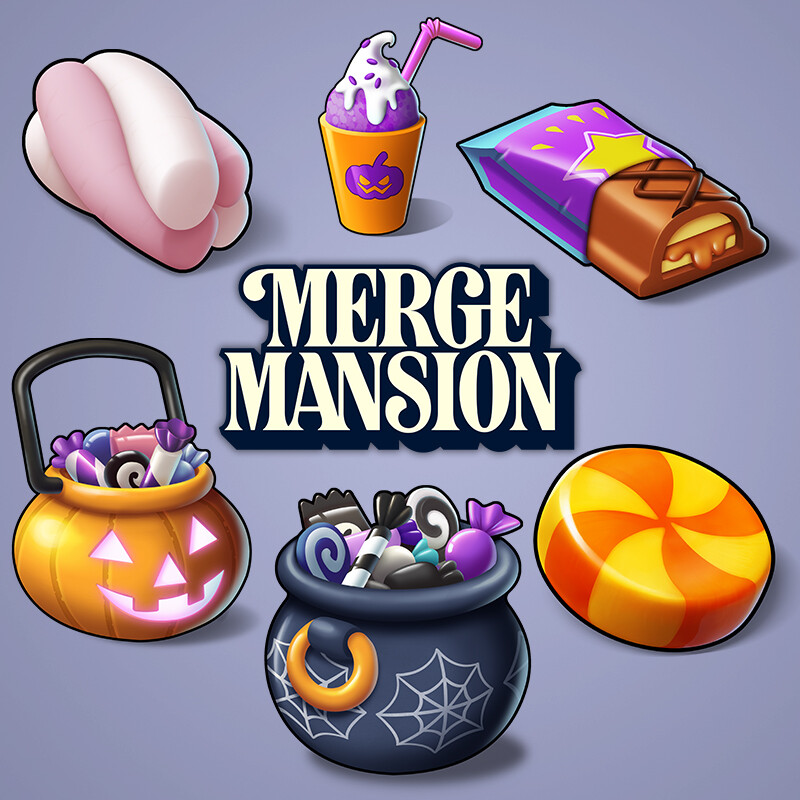 ArtStation - Merge Mansion - Halloween : Candies 🍬🎃