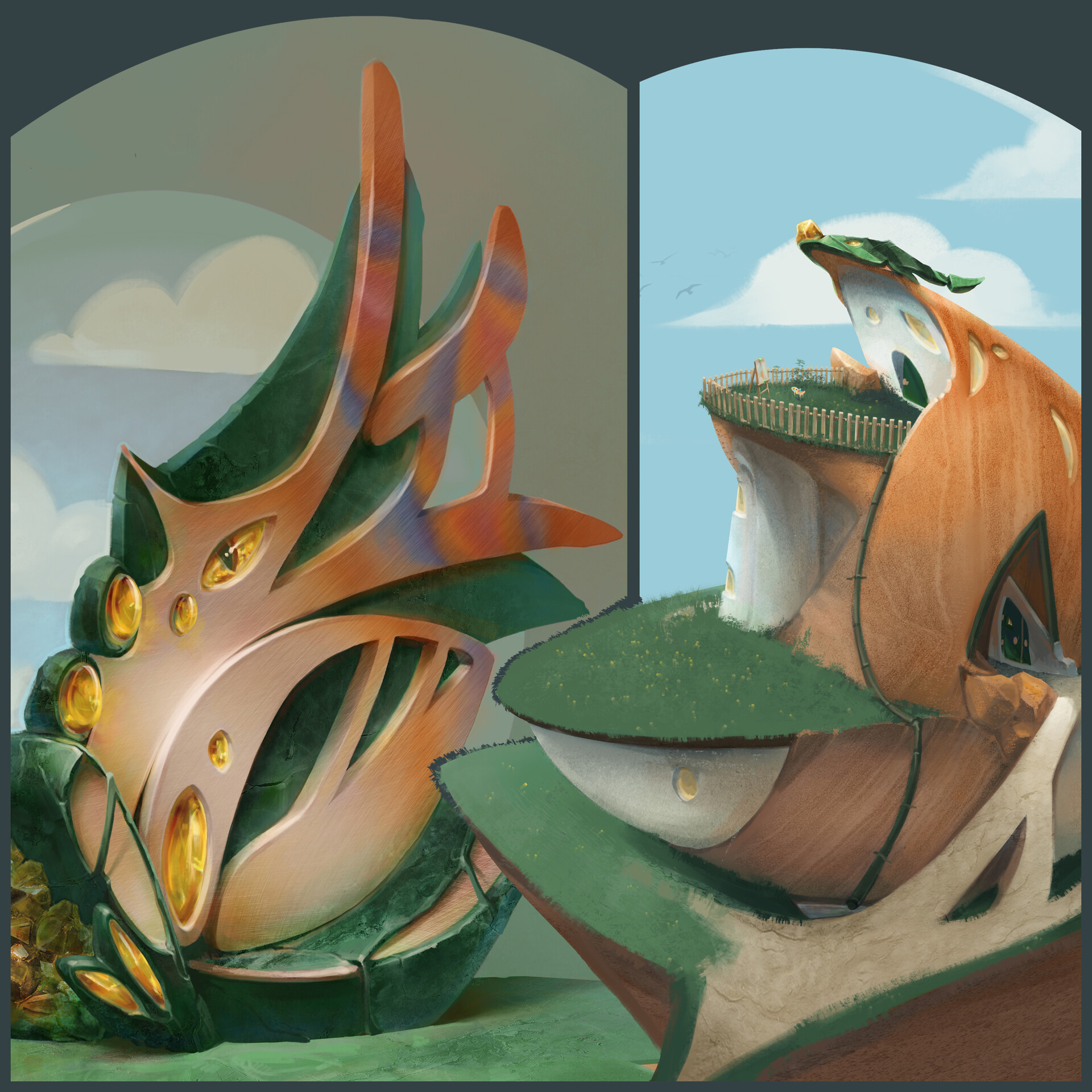 ArtStation - The Dragon Throne and Dragon House