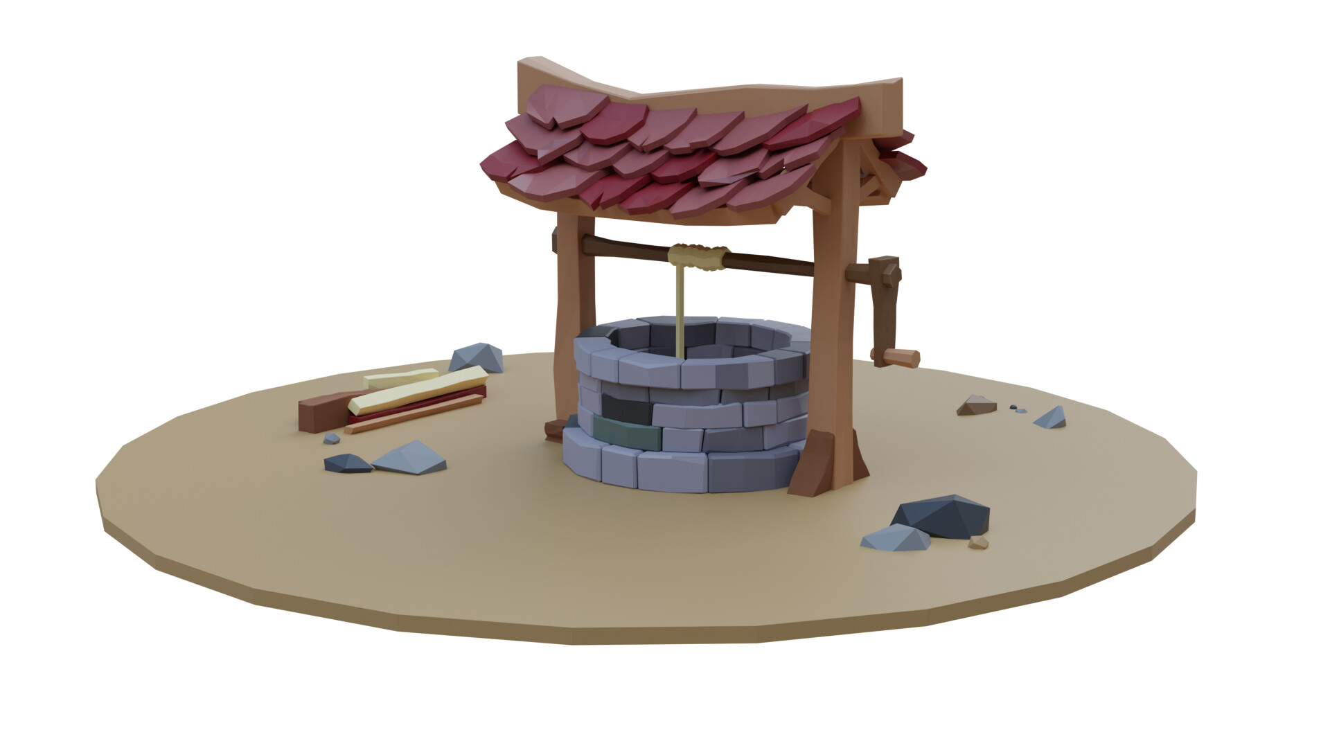 ArtStation - well design 3d with blender