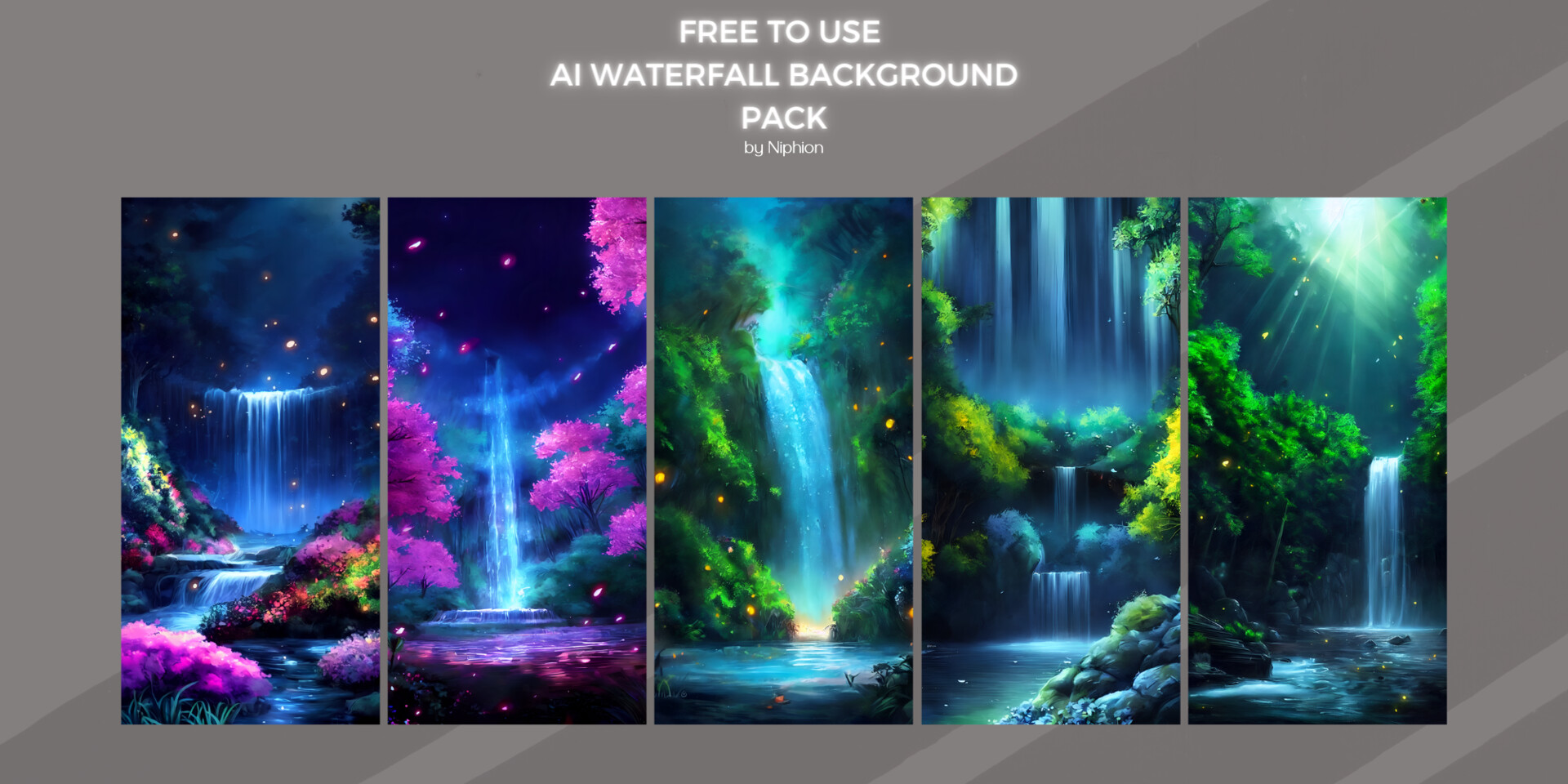 ArtStation - FREE TO USE AI Waterfall backgrounds