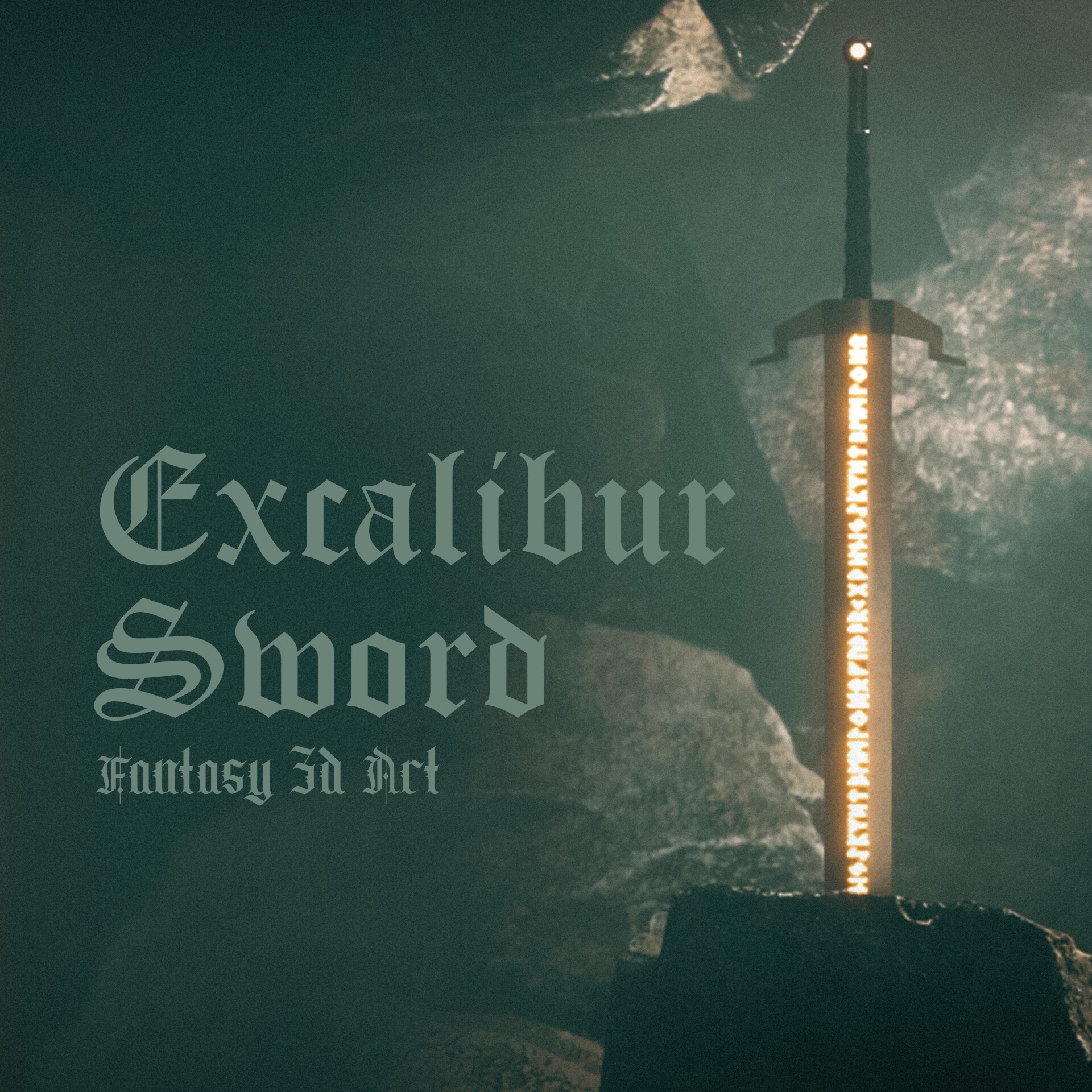 ArtStation - Excalibur - Sword in the stone [3d Fantasy Art]