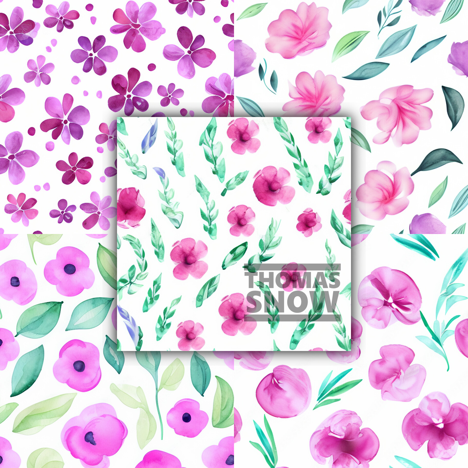Thomas Snow - "Bloom #4" seamless patterns collection