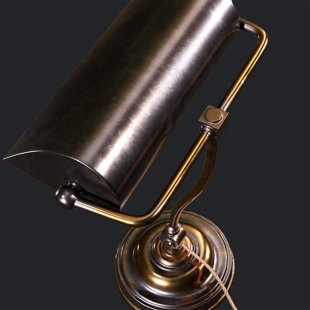 ArtStation - Antique copper desk light