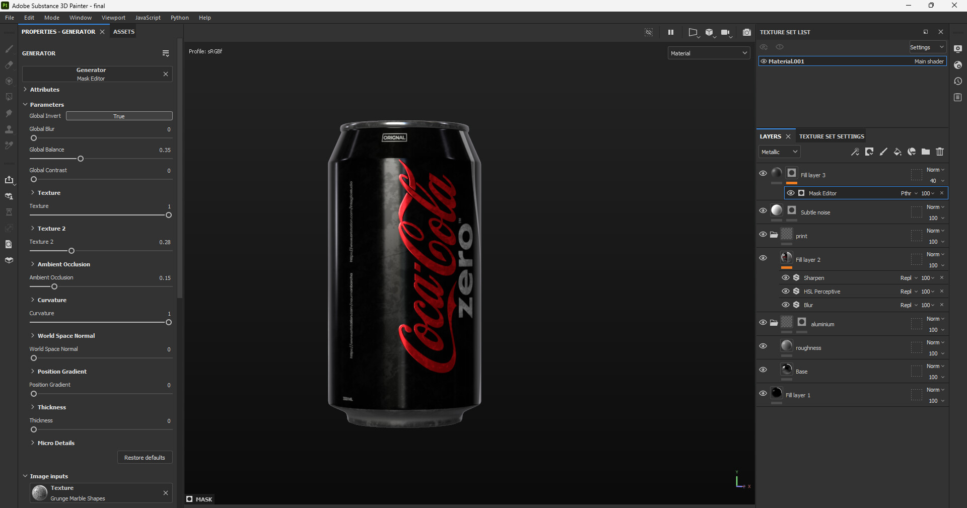 ArtStation - Coca-Cola Zero WIP