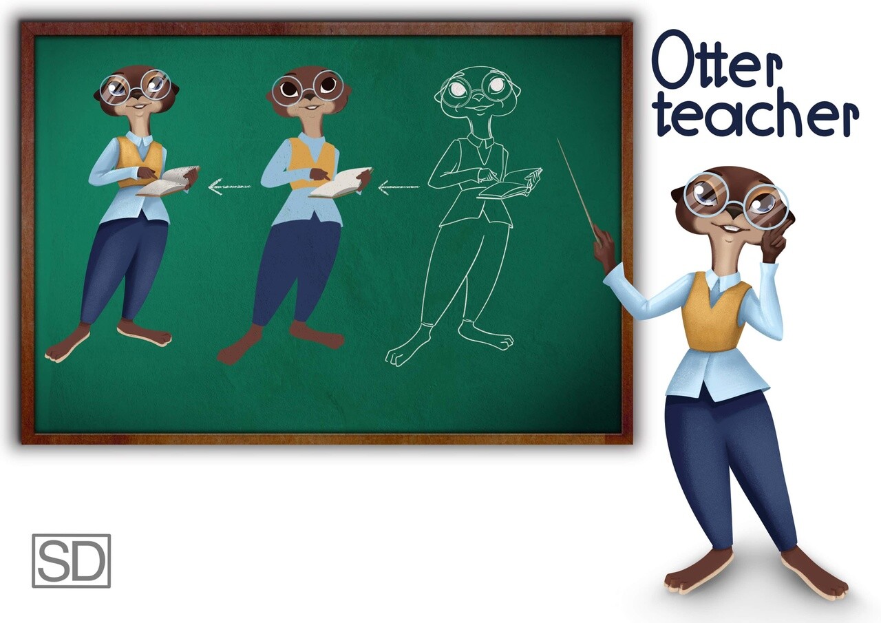 ArtStation - Character "otter teacher" for online school