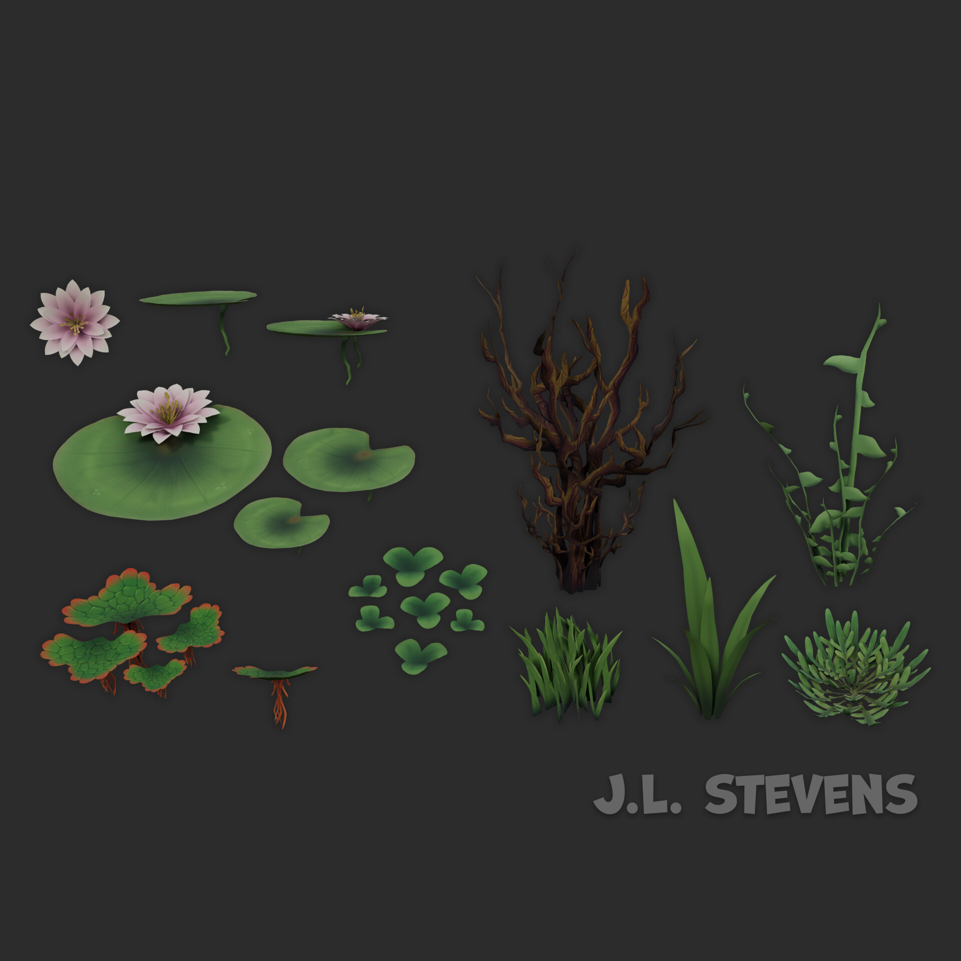 ArtStation - Stylized Foliage Set