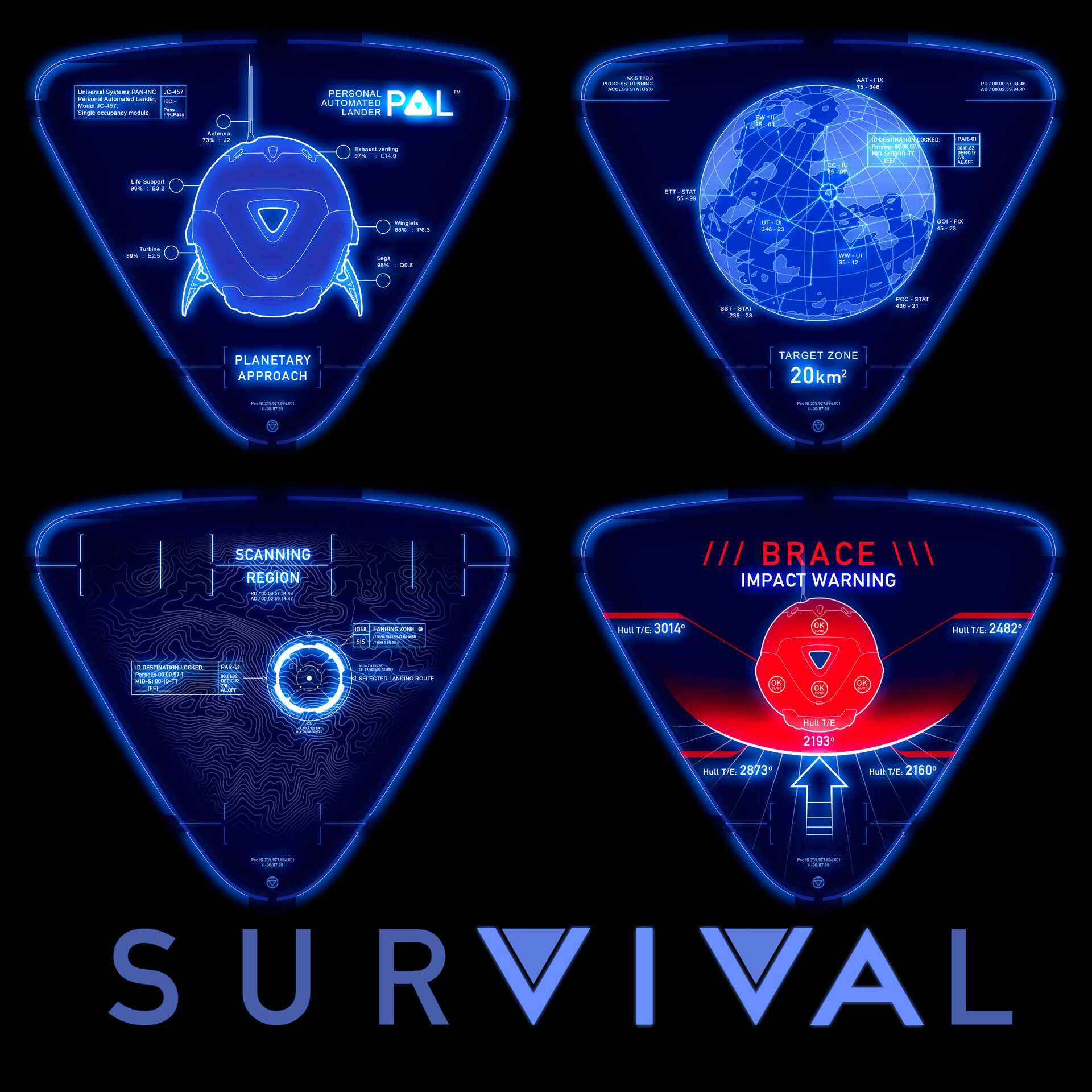 ArtStation - 'Survival': Pod Spacecraft GUI - concept art