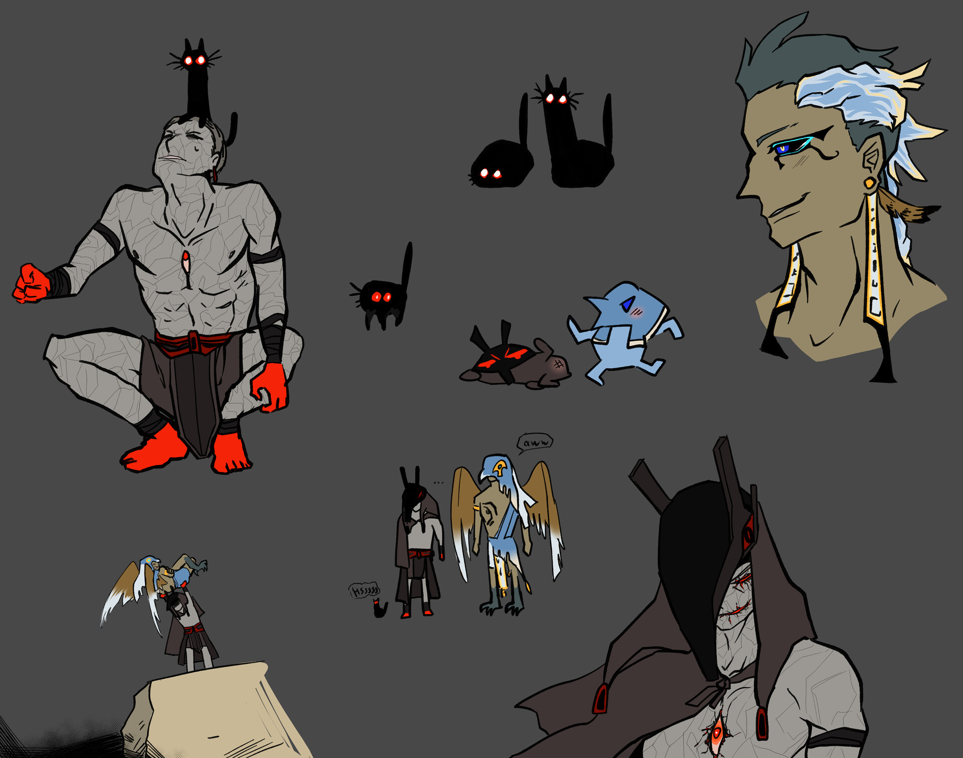 ArtStation - Seth & Horus Reference Sheets + Doodles