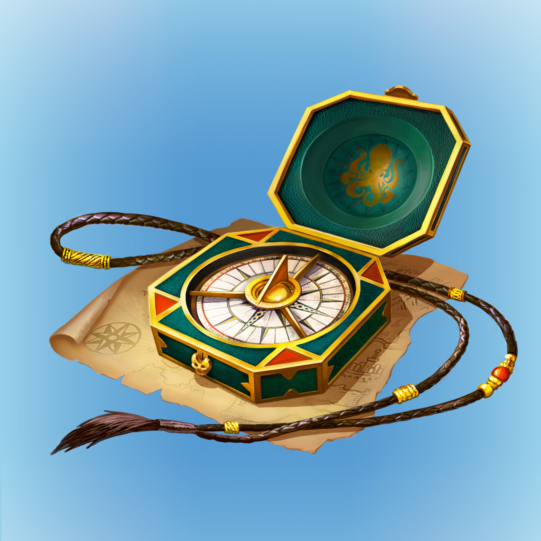 ArtStation - Compass icon for Pirates game