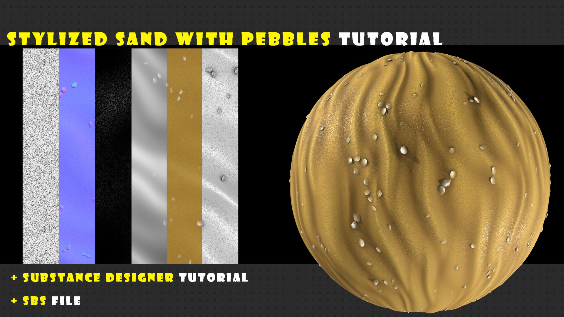 ArtStation - Stylized sand with pebbles- Substance 3D Designer