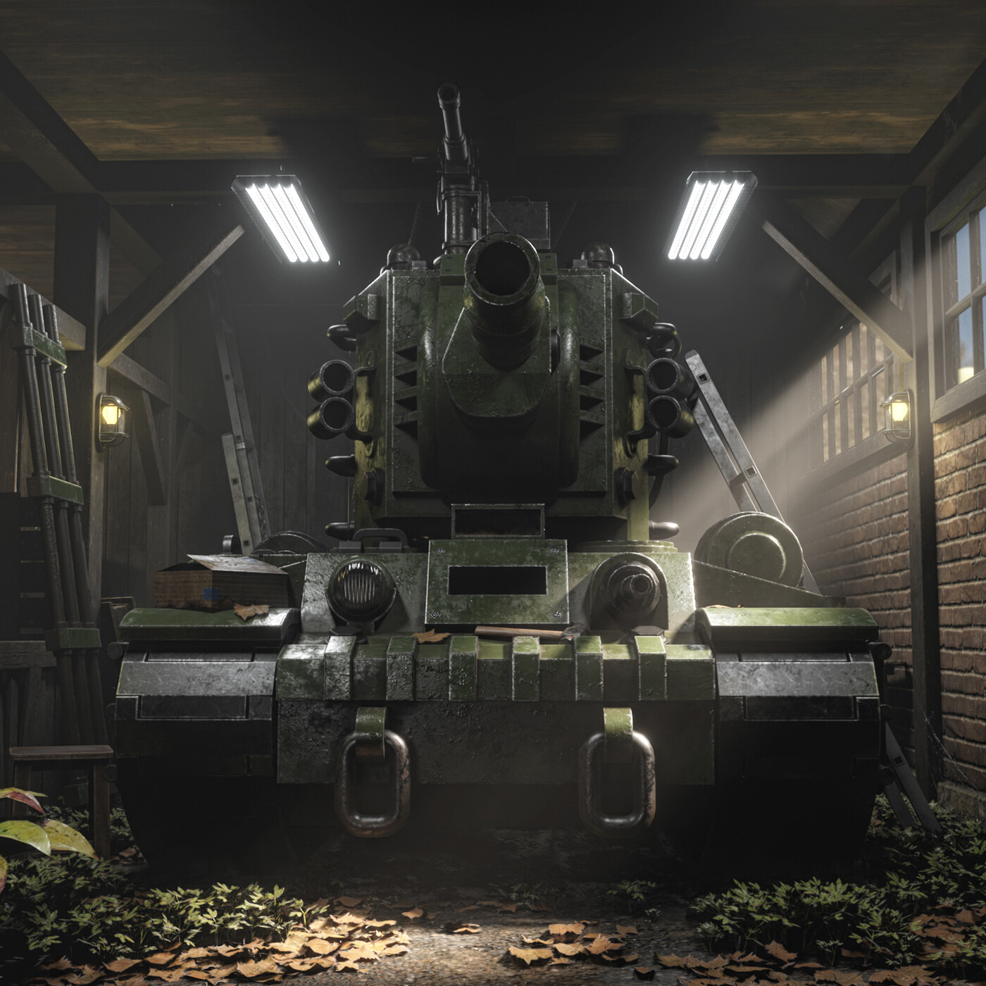 ArtStation - A stylized model of the Soviet KV-2 tank.